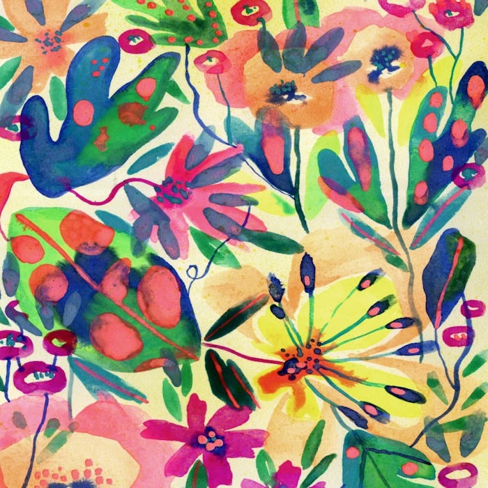 Bright Colorful Floral Wallpaper