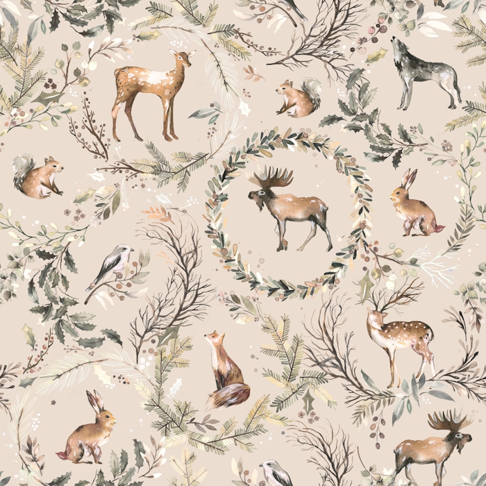 Animal Forest Woodland Toile Kids - Happywall