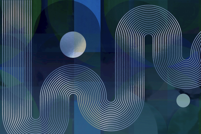 Midnight Rainbow Geometric Wallpaper