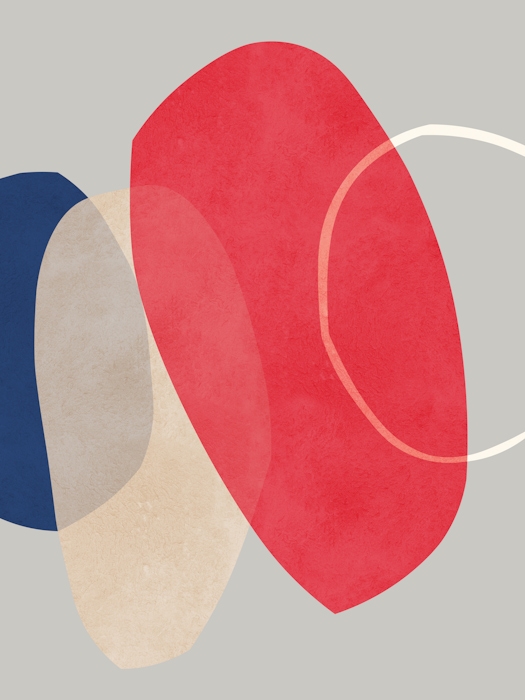 Modern Abstract Red Blue Wallpaper