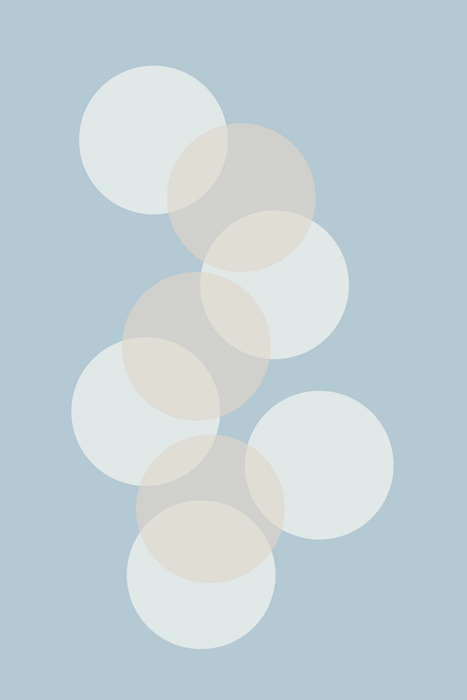 Blue Geometric Floating Circles Wallpaper