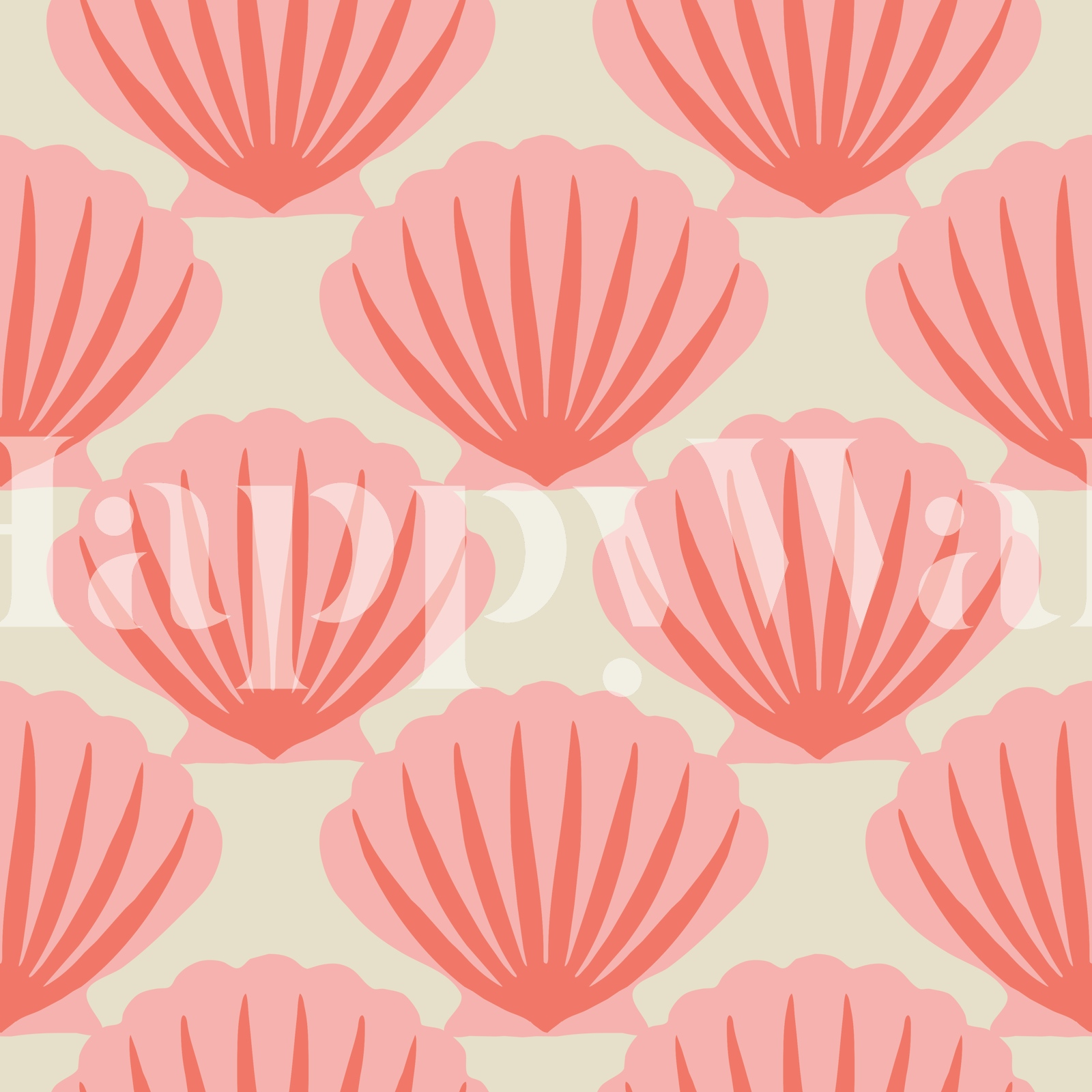 Modern Scallops Pink Sand Wallpaper | Happywall.com