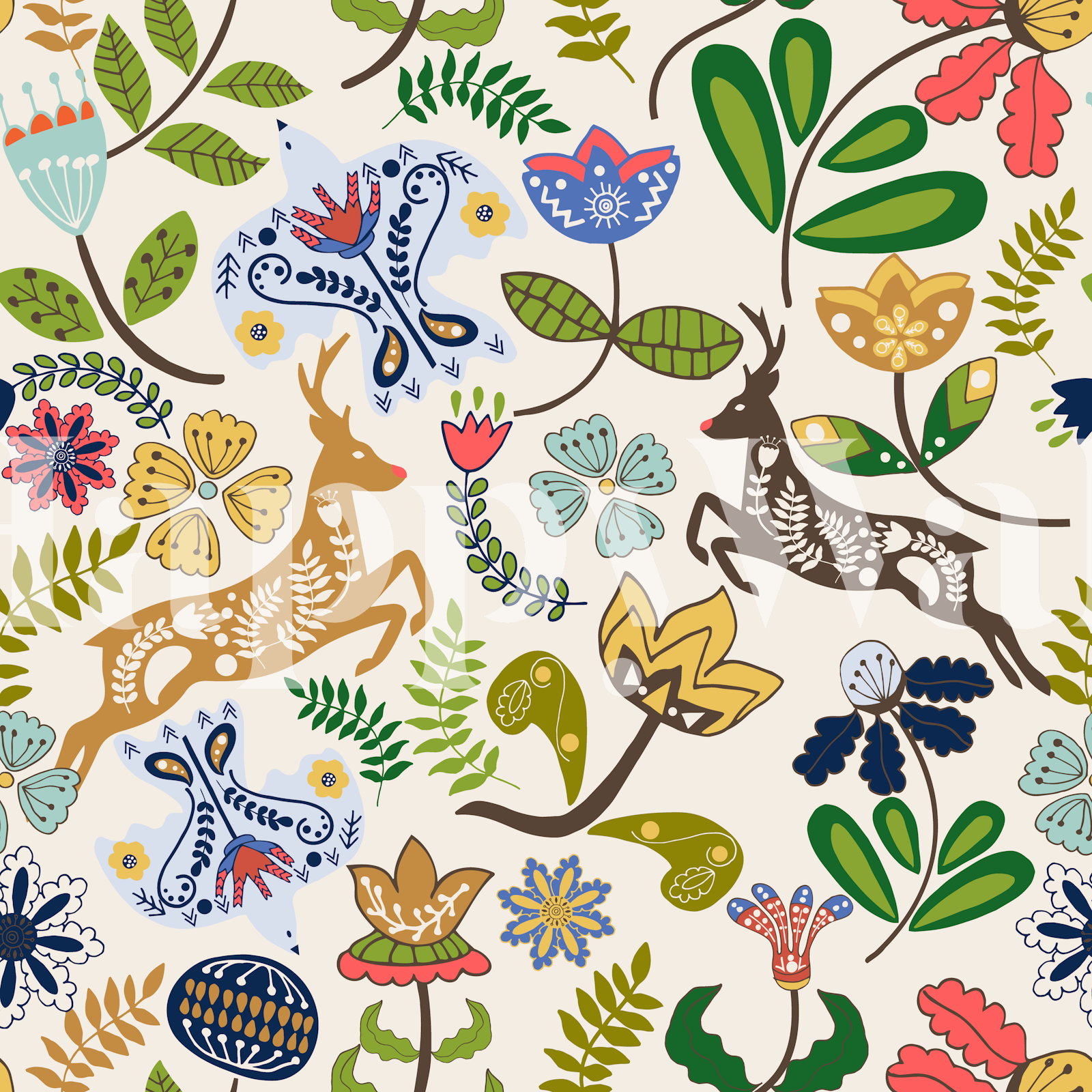 Maximalist Folk Joy Wallpaper | happywall.com