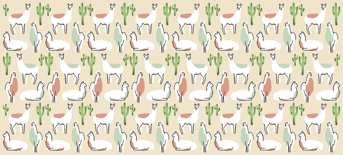 Cute Tan Alpaca Pattern - Happywall.com