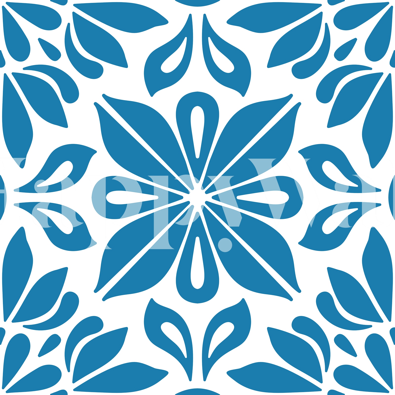 Blue Floral Mandala Tiles | Happywall.com