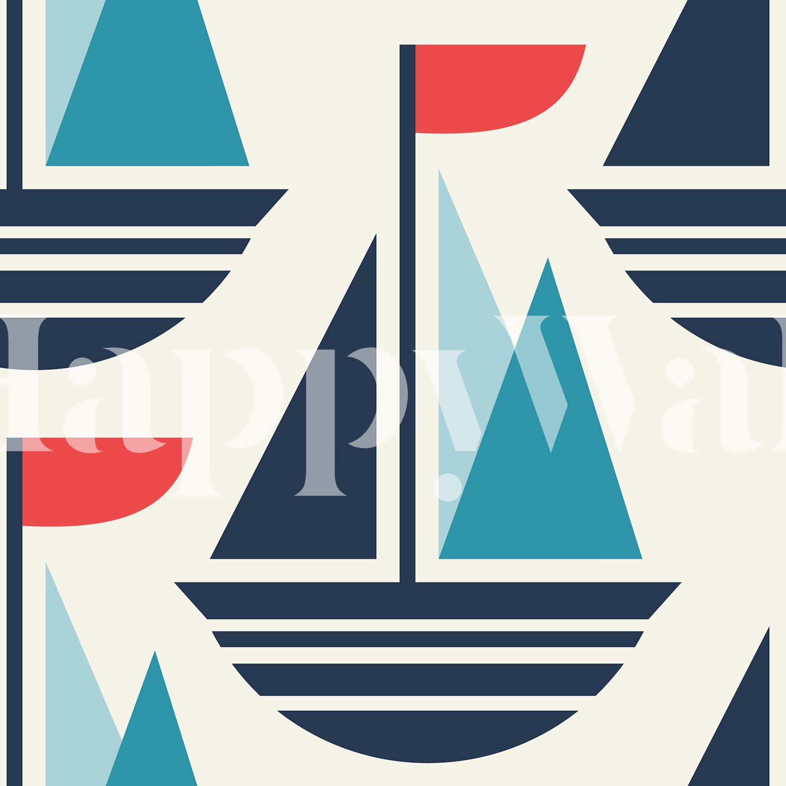 Boats pattern Wallpaper | happywall.com