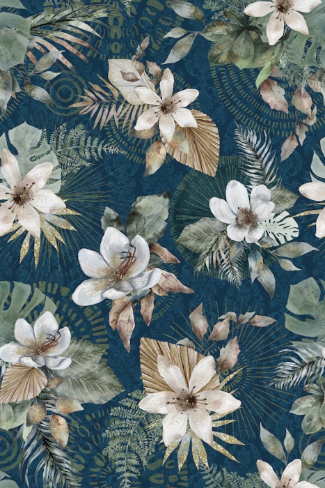 Graceful Boho Flowers Wallpaper - happywall.com