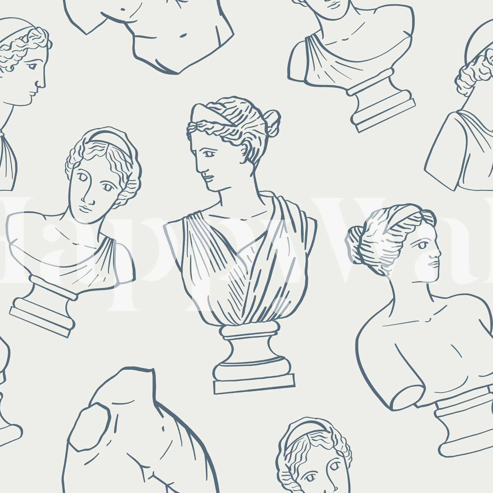 Classic Busts Wallpaper | happywall.com