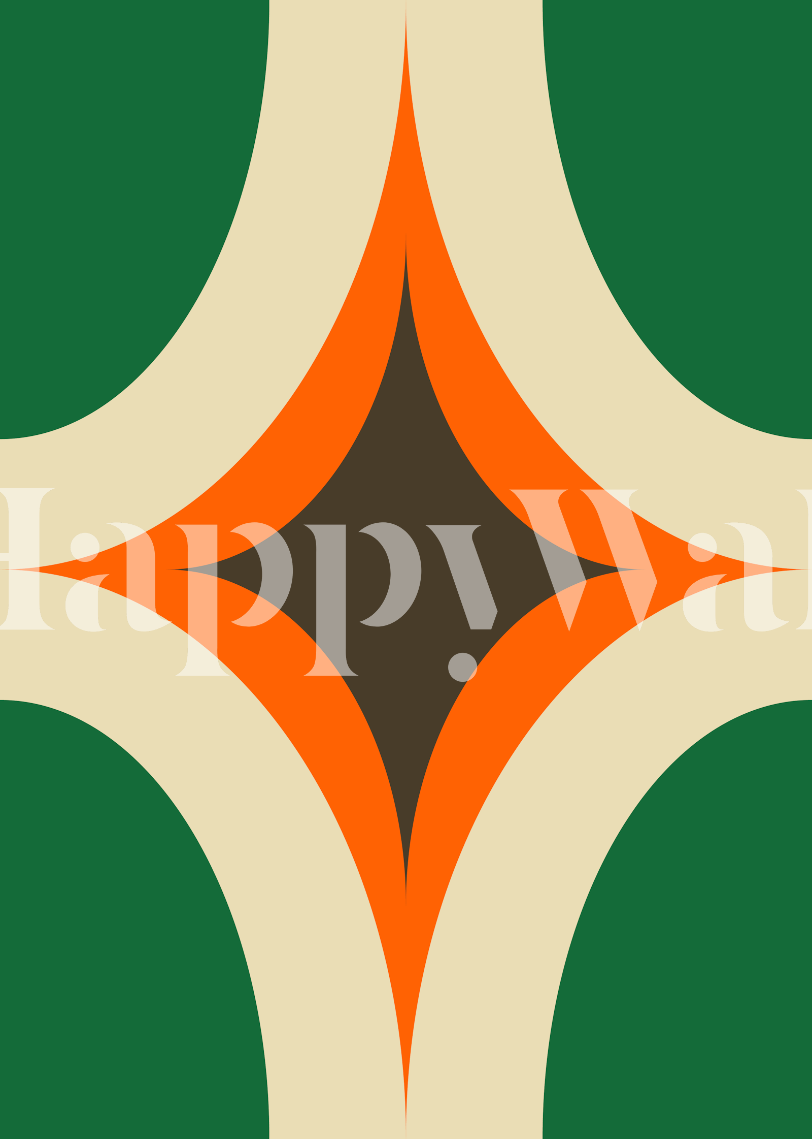 Groovy Starburst Green Orange Wallpaper