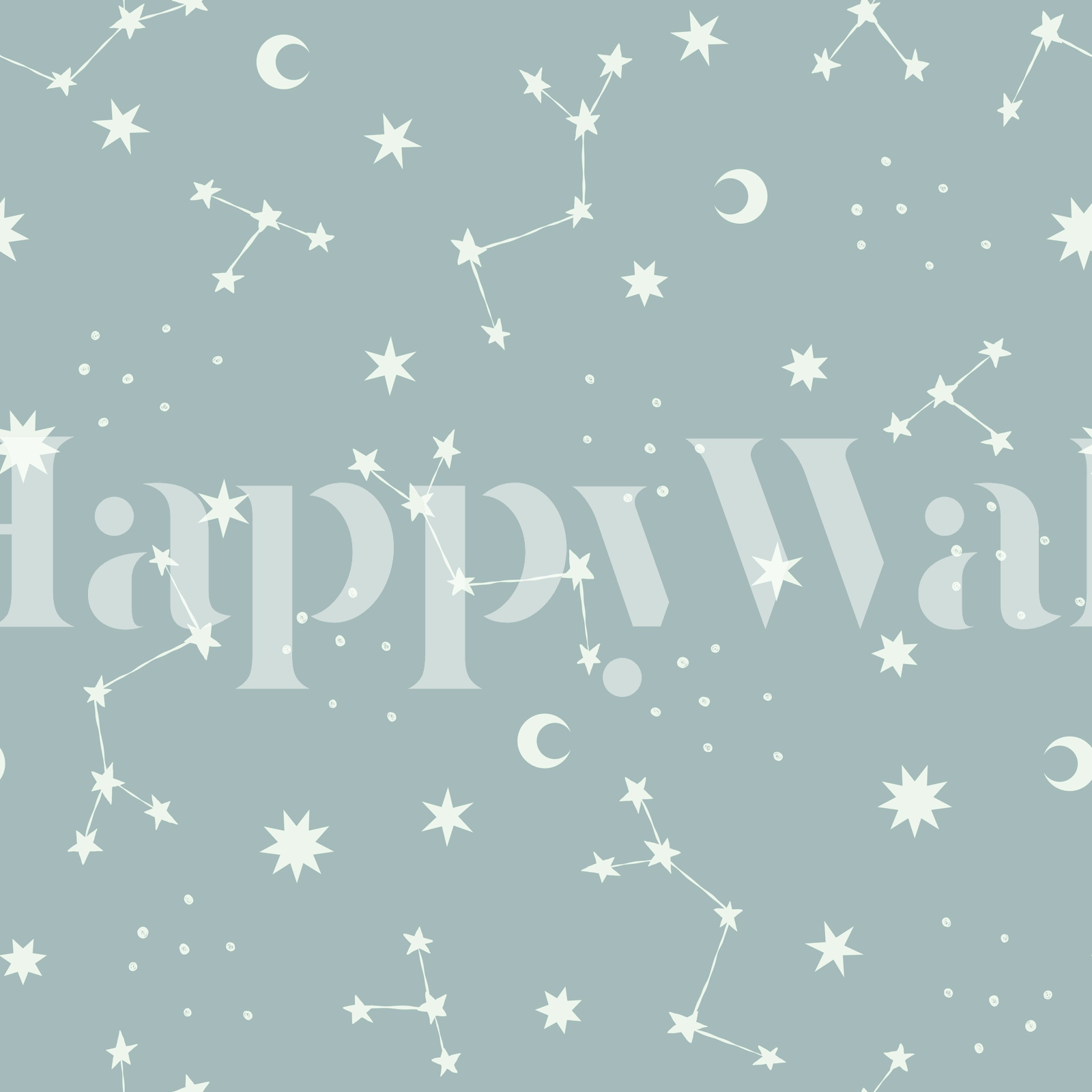 Night Sky Pale Green Wallpaper | Happywall.com