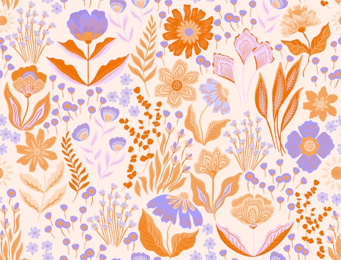 Dancing Boho Florals Wallpaper - Happywall