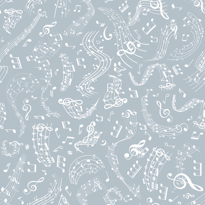 Music Notes 8 Misty Blue Wallpaper | Happywall