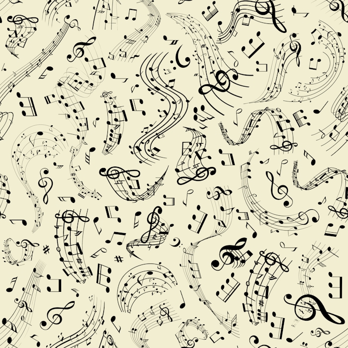 Music Notes 9 Cream Wallpaper | Happywall