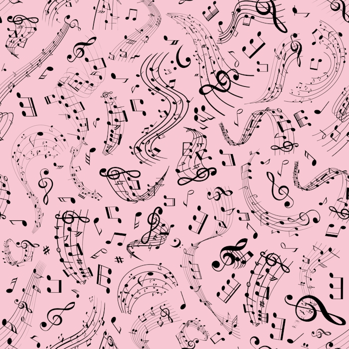 Music Notes 9 Bubble Gum Pink - Happywall