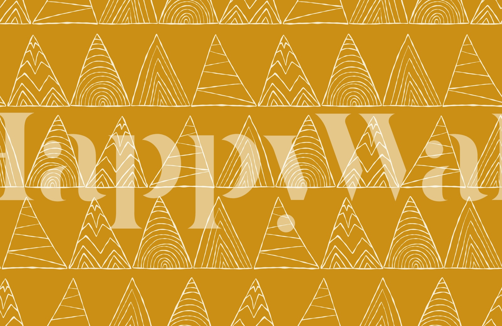 Mustard Triangle Doodles Wallpaper