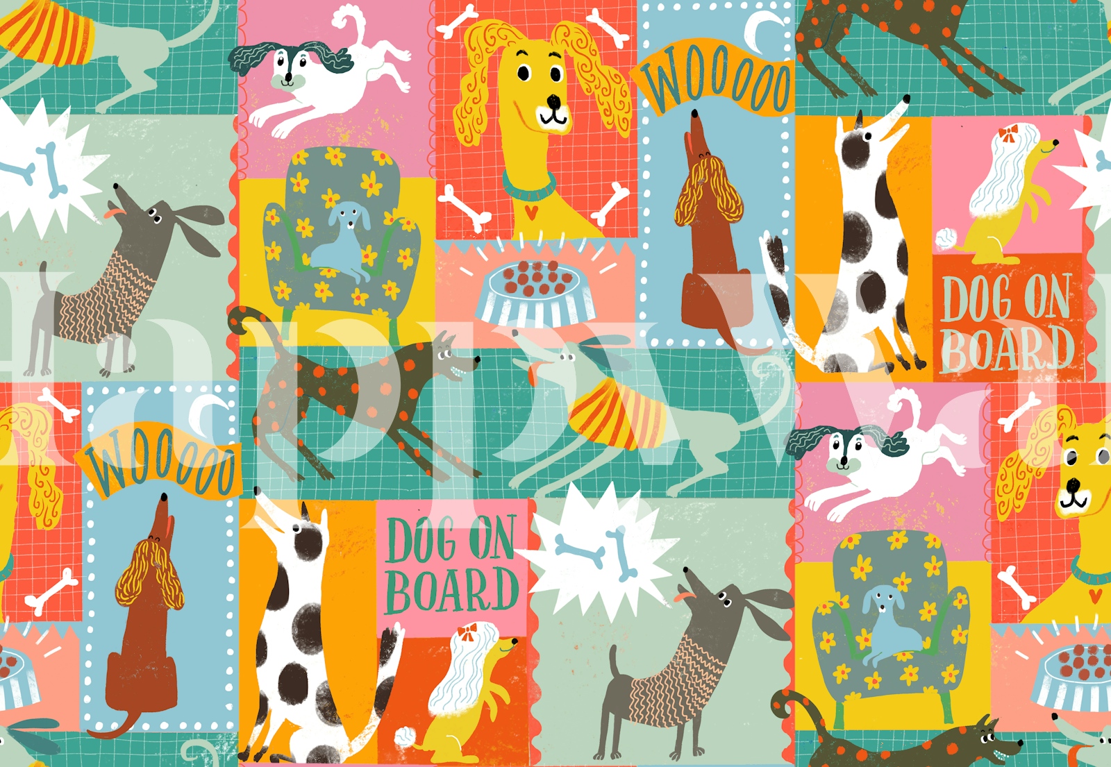 Happy Busy Dog Life Wallpaper | Happywall.com