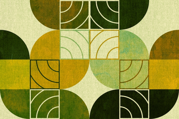 Green Mid-Century Modern Geo Concept | happywall.com