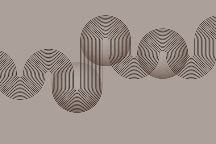 Warm Muted Tan Seventies Geometry - Happywall