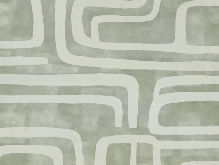 Tribal Shapes Abstract Art Sage Green | Happywall