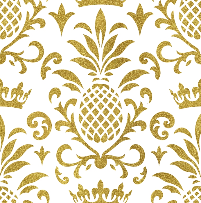 Gold Pineapple Wallpaper for Elegant Decor