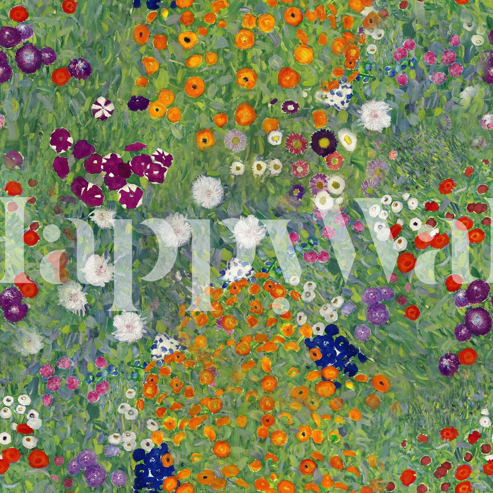 Gustav Klimt Blue Flowers