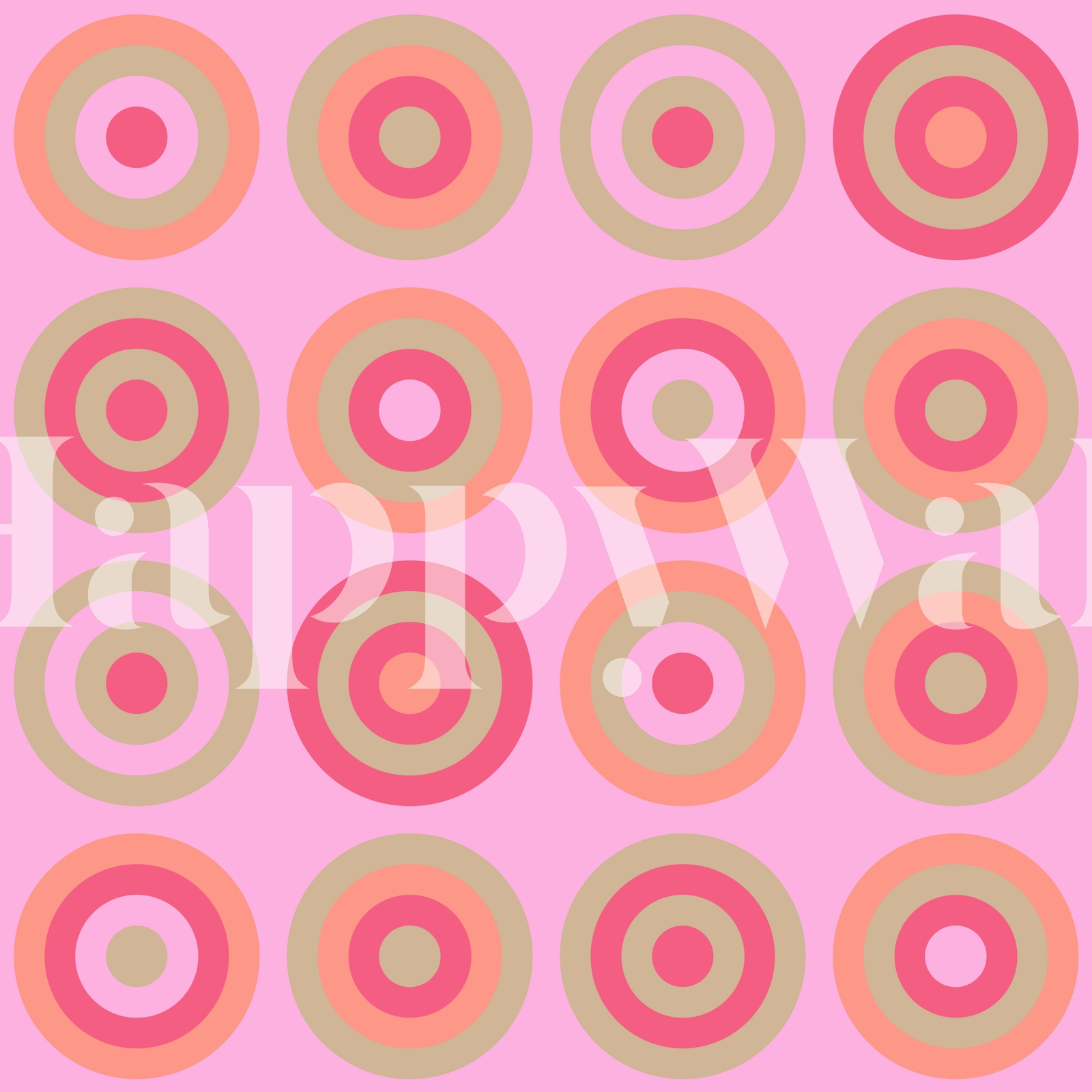 Groovy Pink Retro Geometric Wallpaper - Happywall