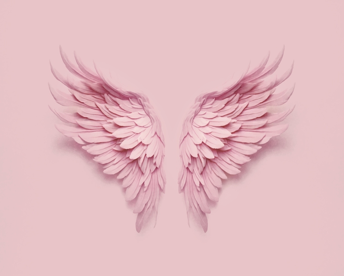 Pink Angel Wings Wallpaper for Bedroom Decor