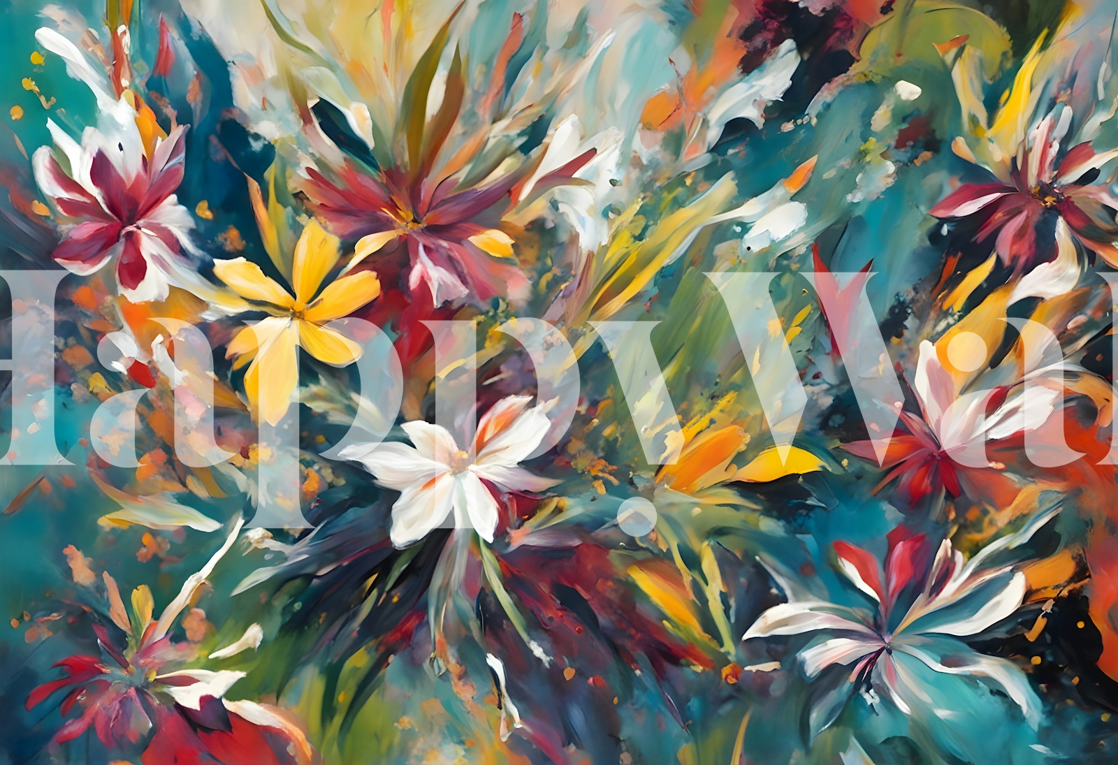 Vibrant Floral Abstract Wallpaper