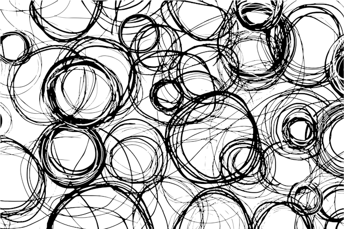Black and White Scribble Circle Wallpaper
