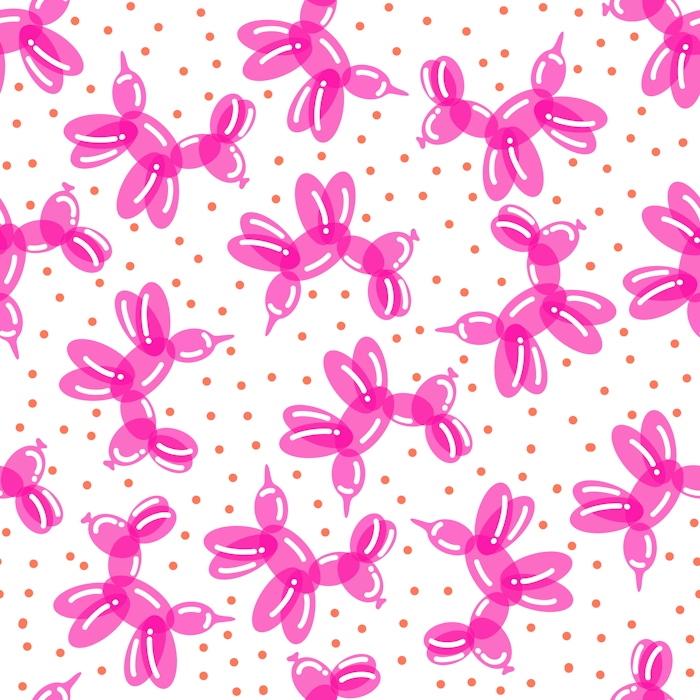 Pink Balloon Dog Wallpaper for Kids Room