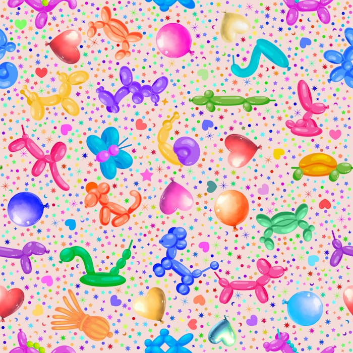 Colorful Balloon Animal Wallpaper for Kids Rooms