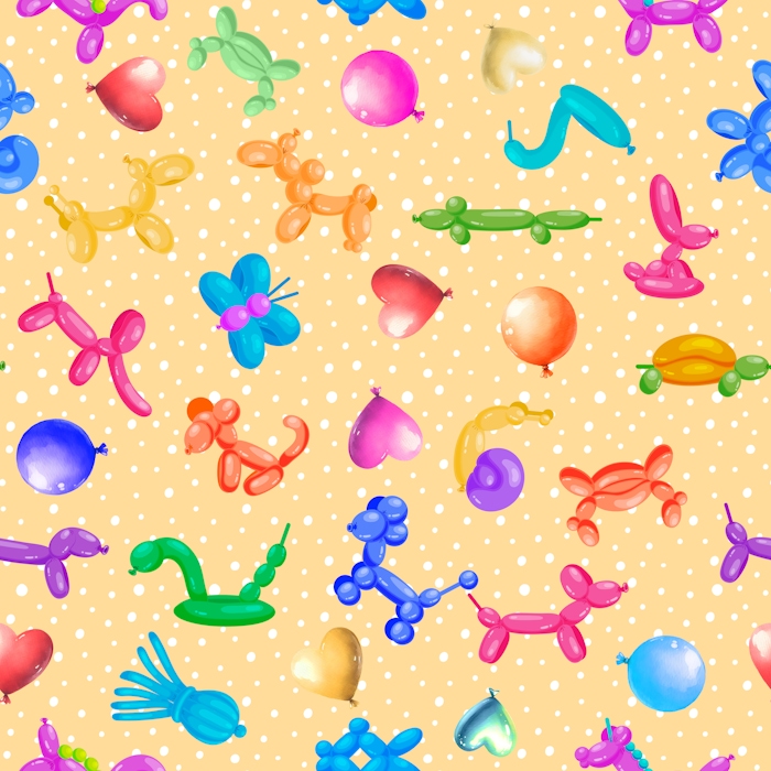 Colorful Balloon Animal Polka Dot Wallpaper