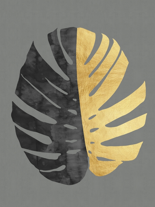 Golden Tropical Leaf Wallpaper | happywall.com