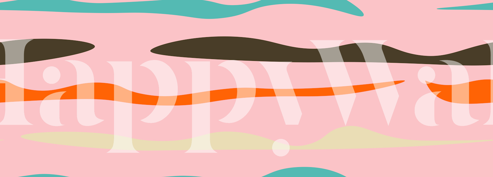 Mid Mod Waves Lines Pink Wallpaper