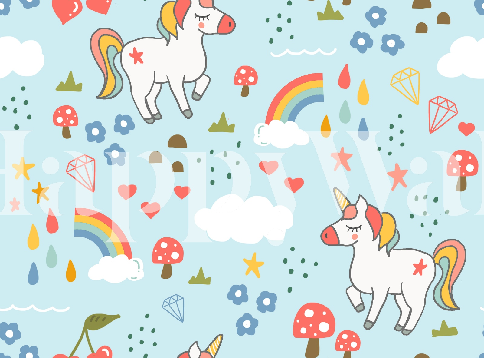 Unicorn and Rainbow Kids Wallpaper