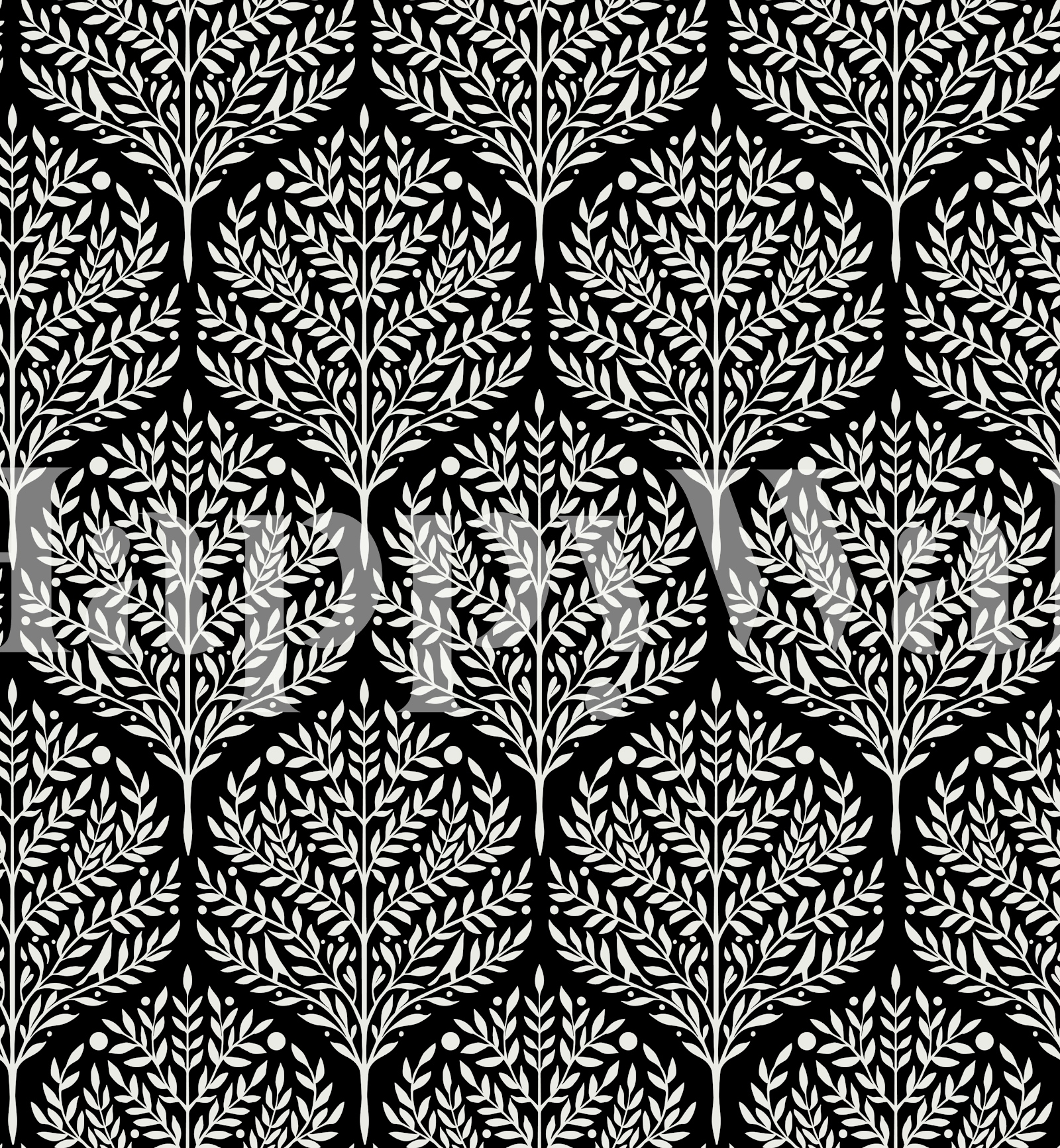 Black forest graphical pattern - Happywall