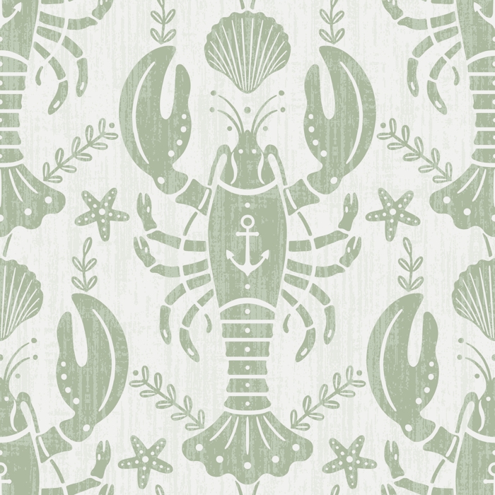 Sage Green Lobster Wallpaper | happywall.com