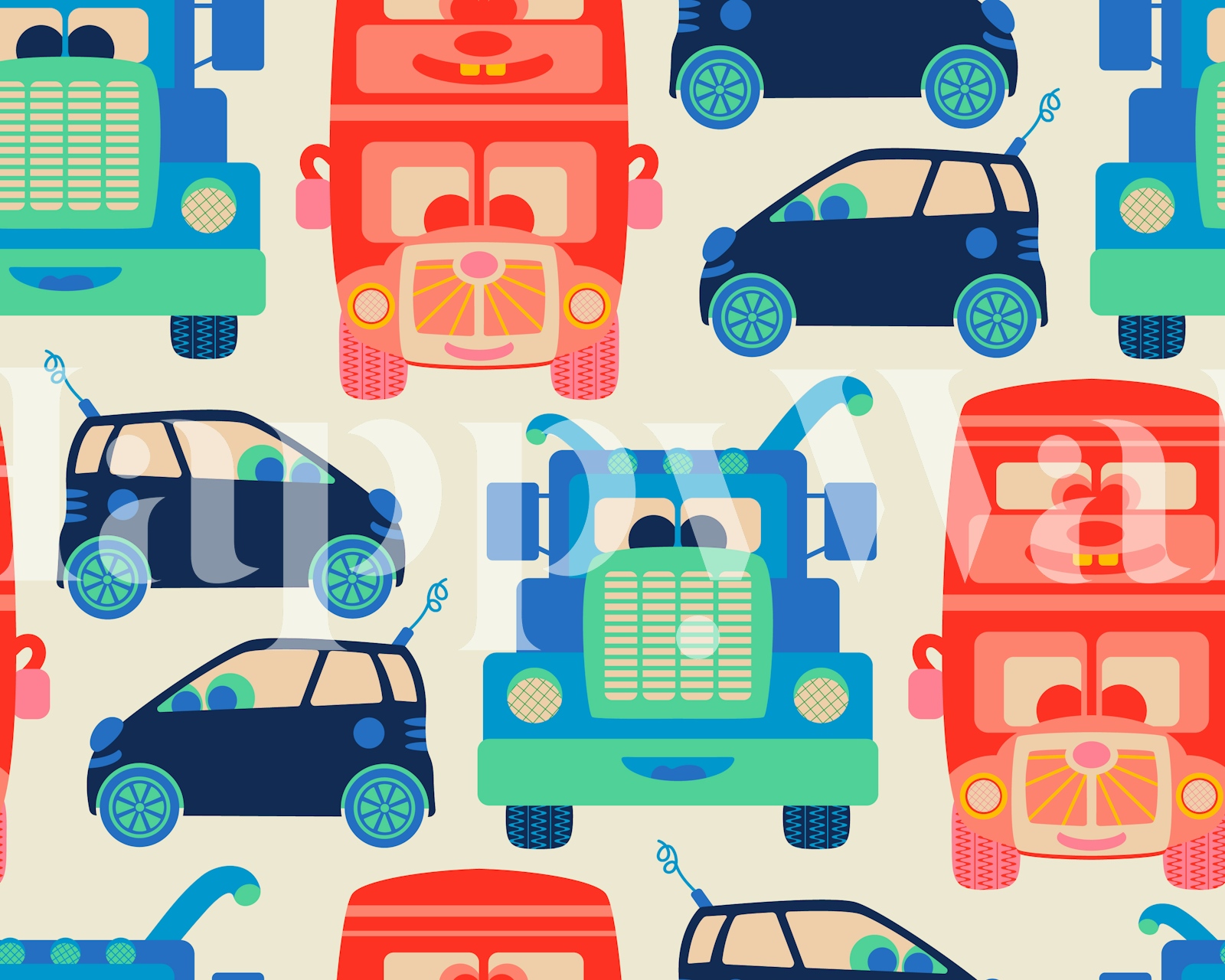 Colorful Kids Truck Car Wallpaper