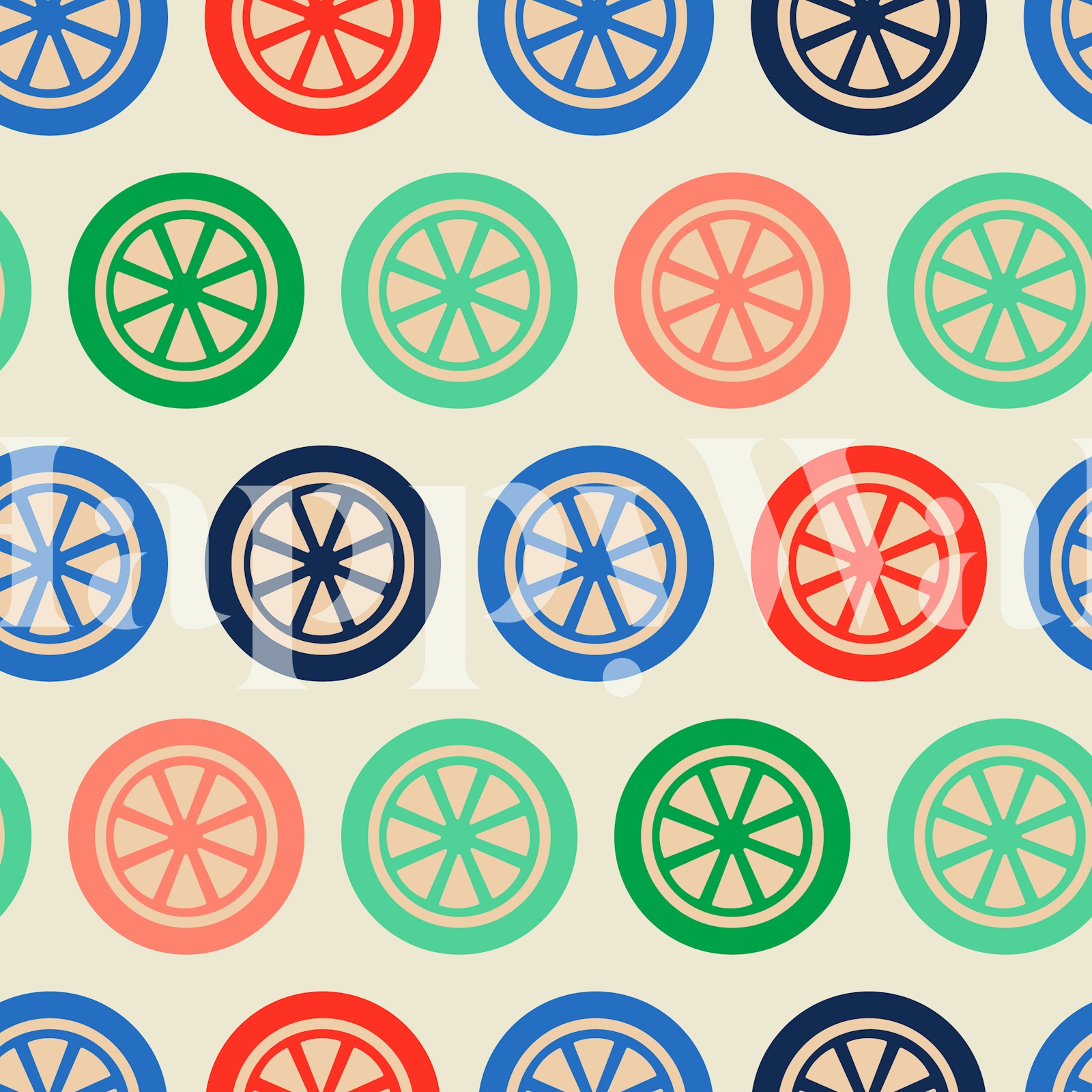 Colorful Kids Wheel Pattern Wallpaper