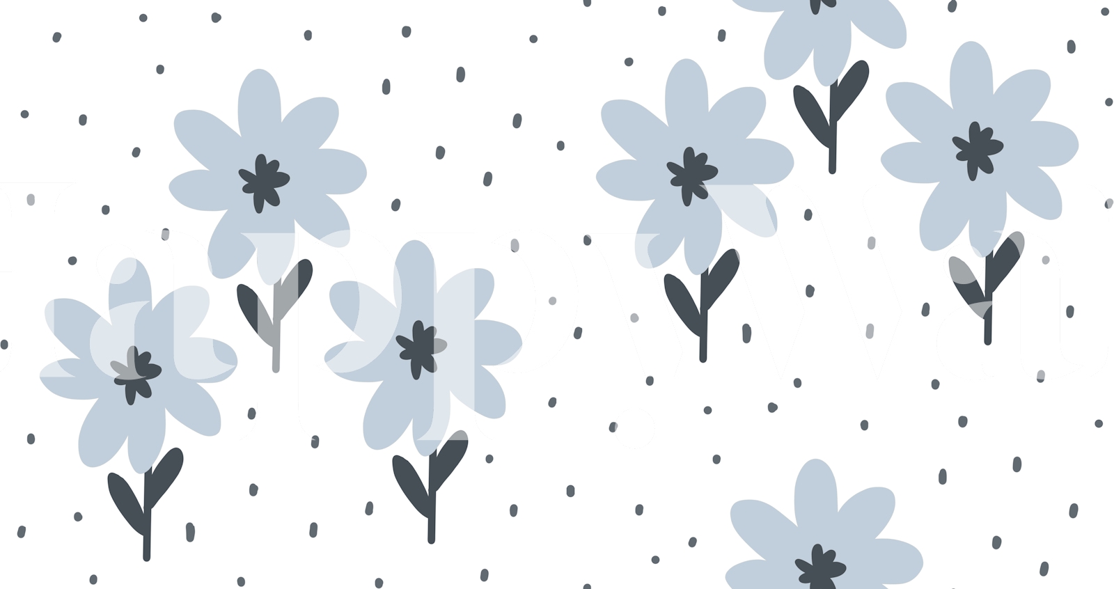 Blue Floral Wallpaper with Daisy Patterns