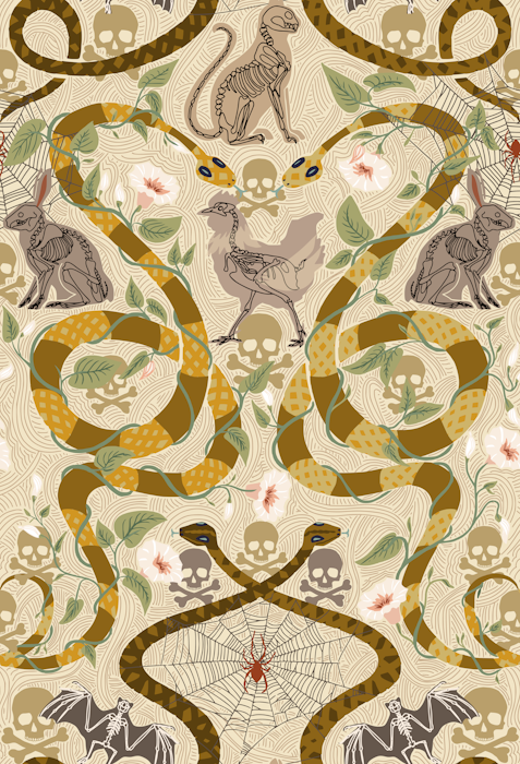 Gothic Cottage Warm Earthy Wallpaper | happywall.com