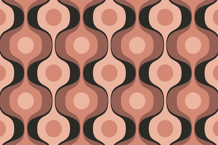 Warm Retro Abstract Geo Waves | happywall.com