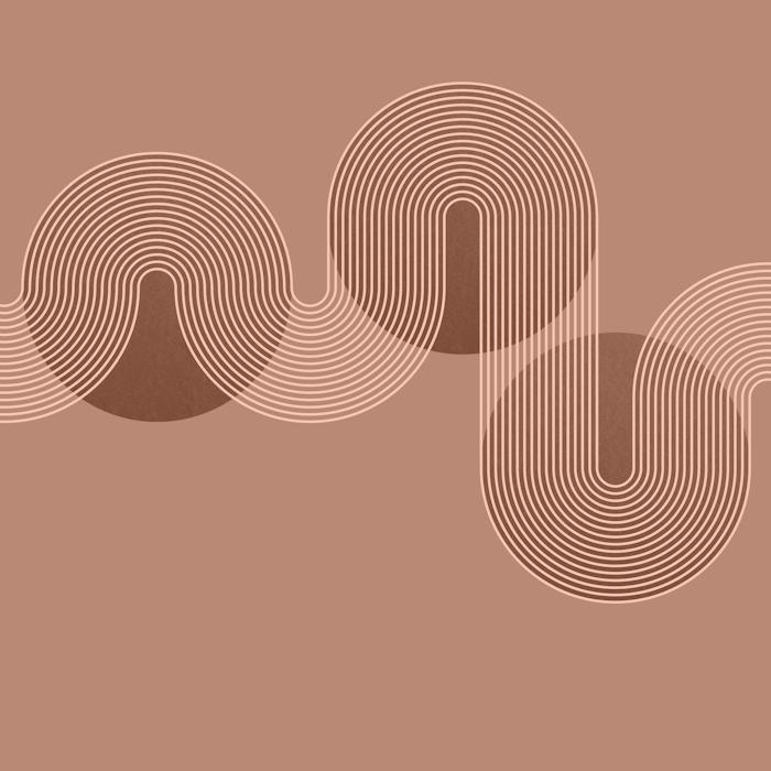 Muted Peach Funky Waves Wallpaper