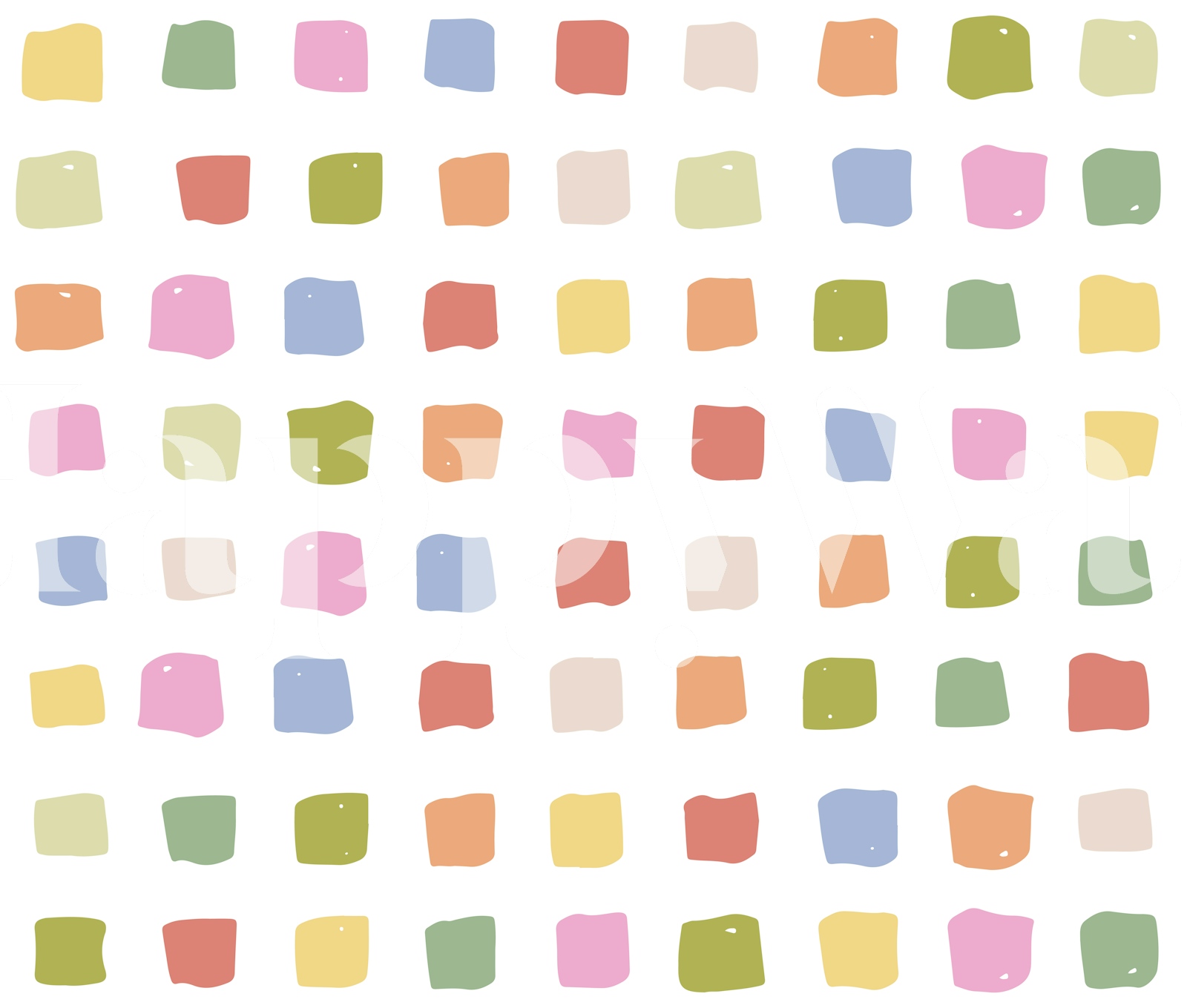 Hand Drawn Colorful Squares Wallpaper | happywall.com