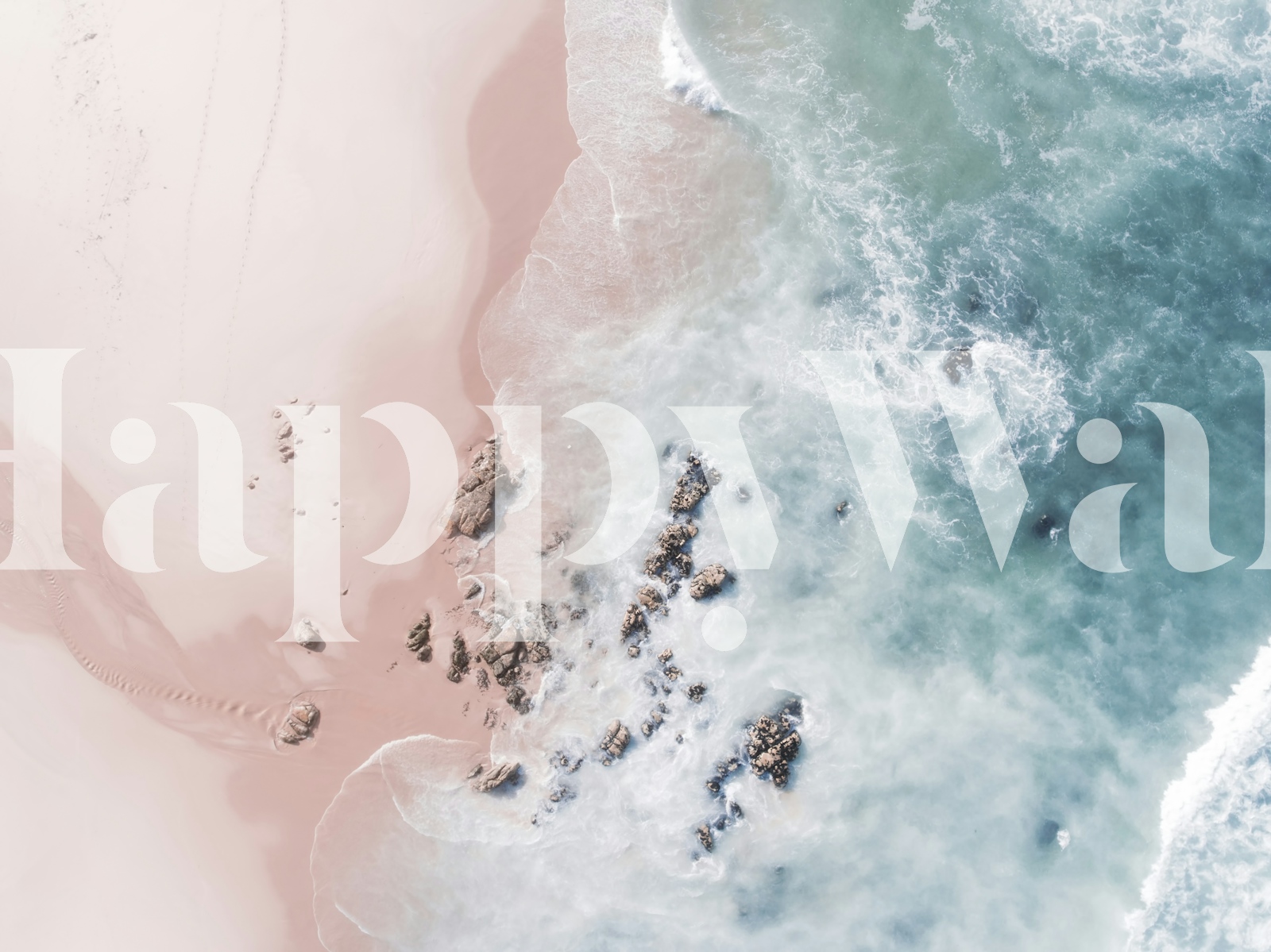 Aerial Beach and Ocean Wallpaper | happywall.com