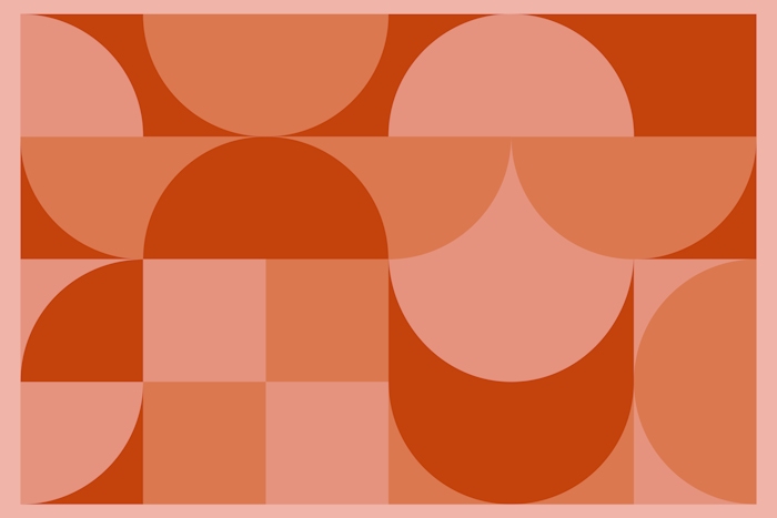 Vivid Peach Orange Retro Mosaic Wallpaper