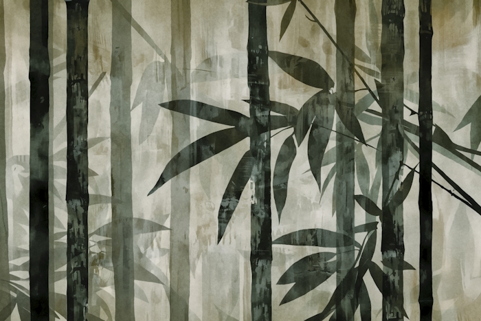 Stylized Bamboo Garden Watercolor Wallpaper