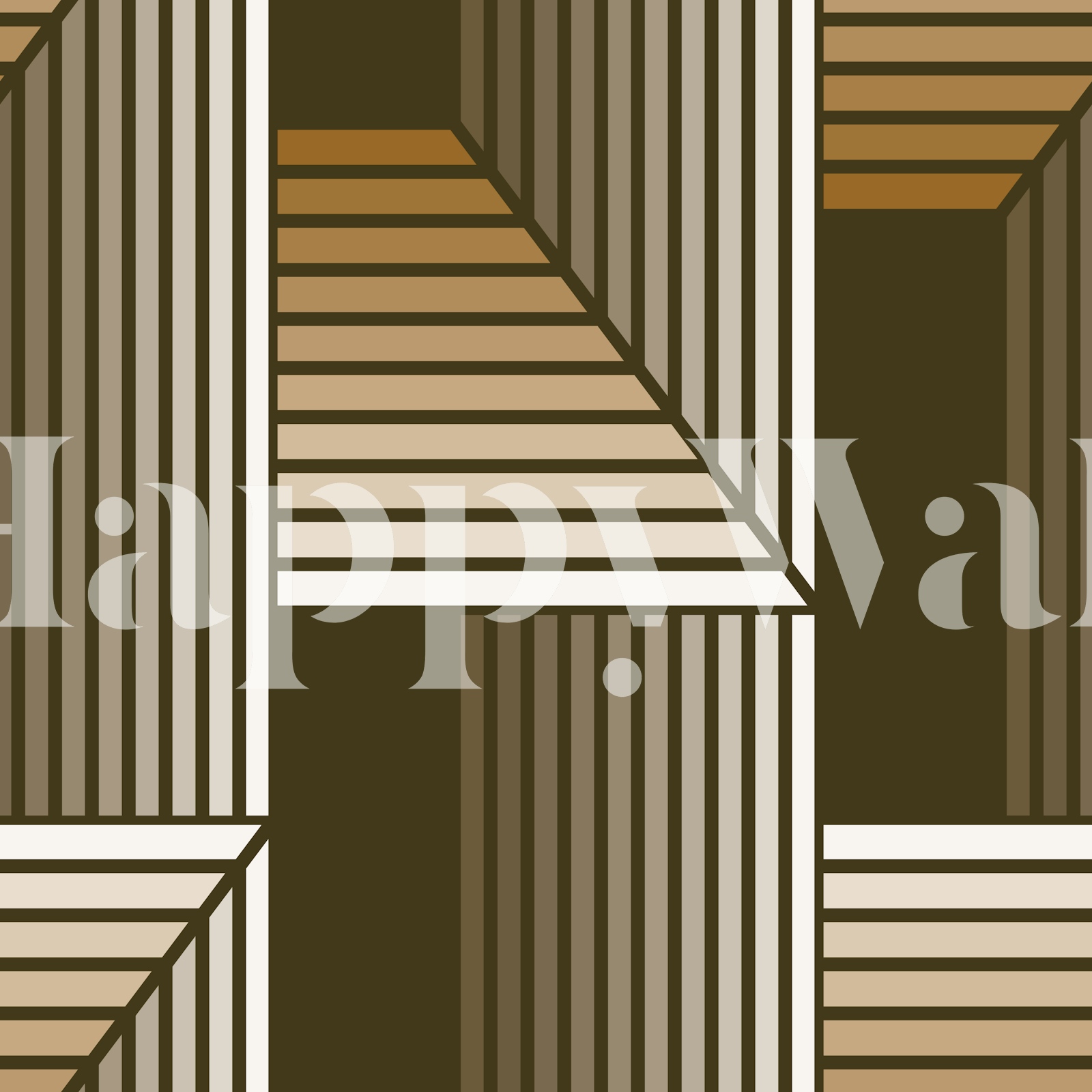 Brown Geometric Wallpaper for Modern Interiors