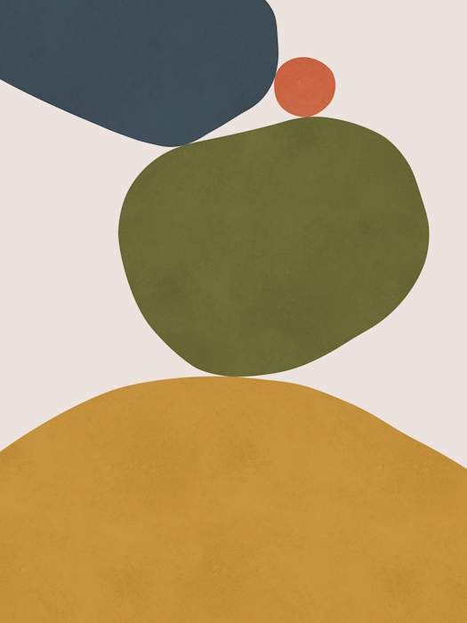 Expressive Curved Shapes Wallpaper | Happywall