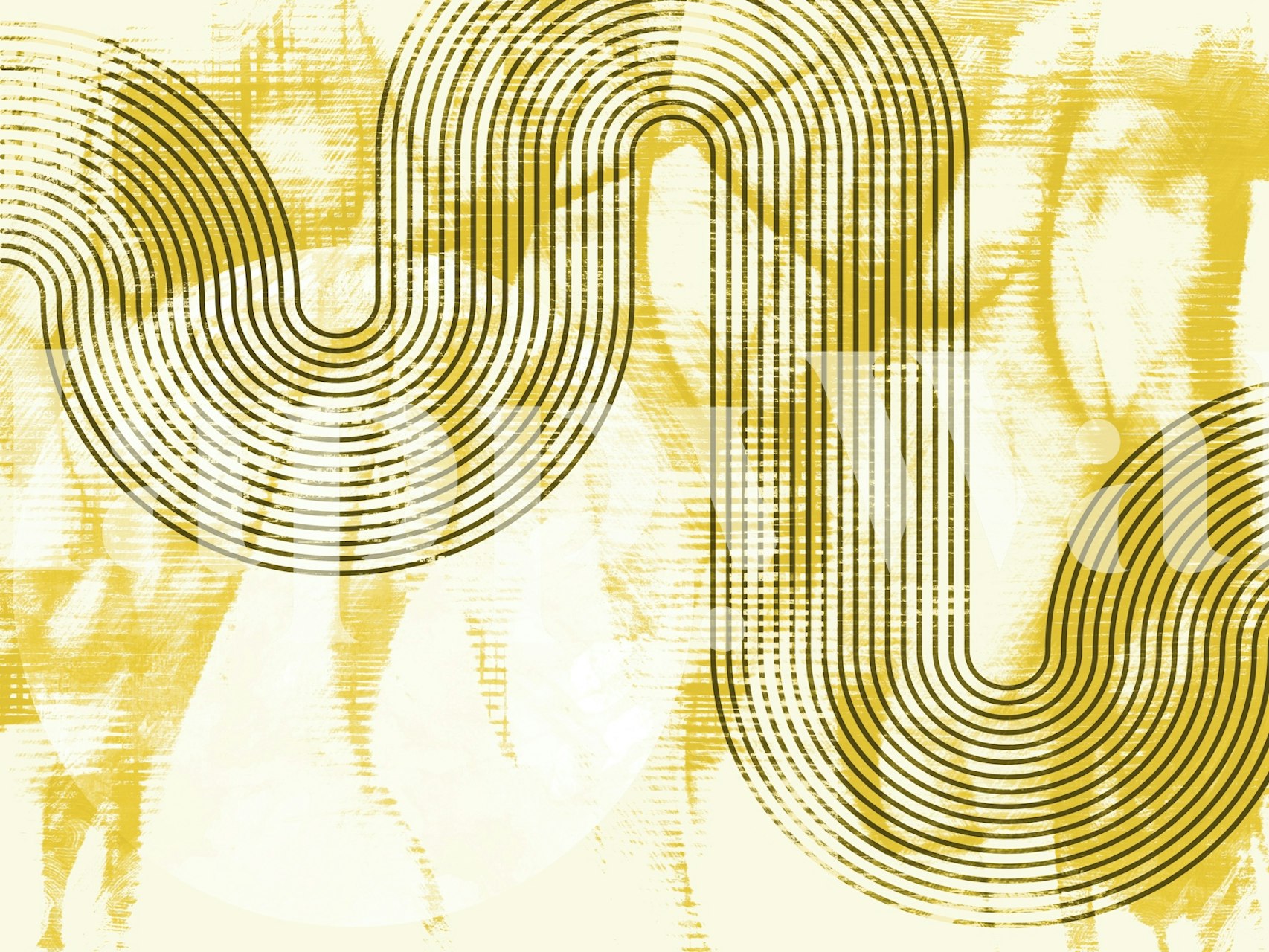 Yellow Geometric Wave Wallpaper